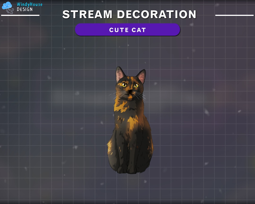 Animated Cute Cat Stream Decoration, Black Cat Twitch, Stream Add-on ...
