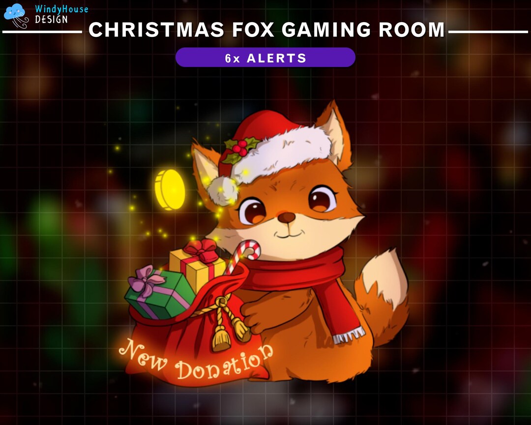 Animated Christmas Twitch Alert, Christmas Fox Stream Alerts - Etsy
