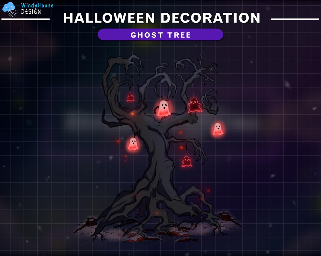 Animated Ghost Tree Stream Decoration for Halloween Twitch Overlay ...
