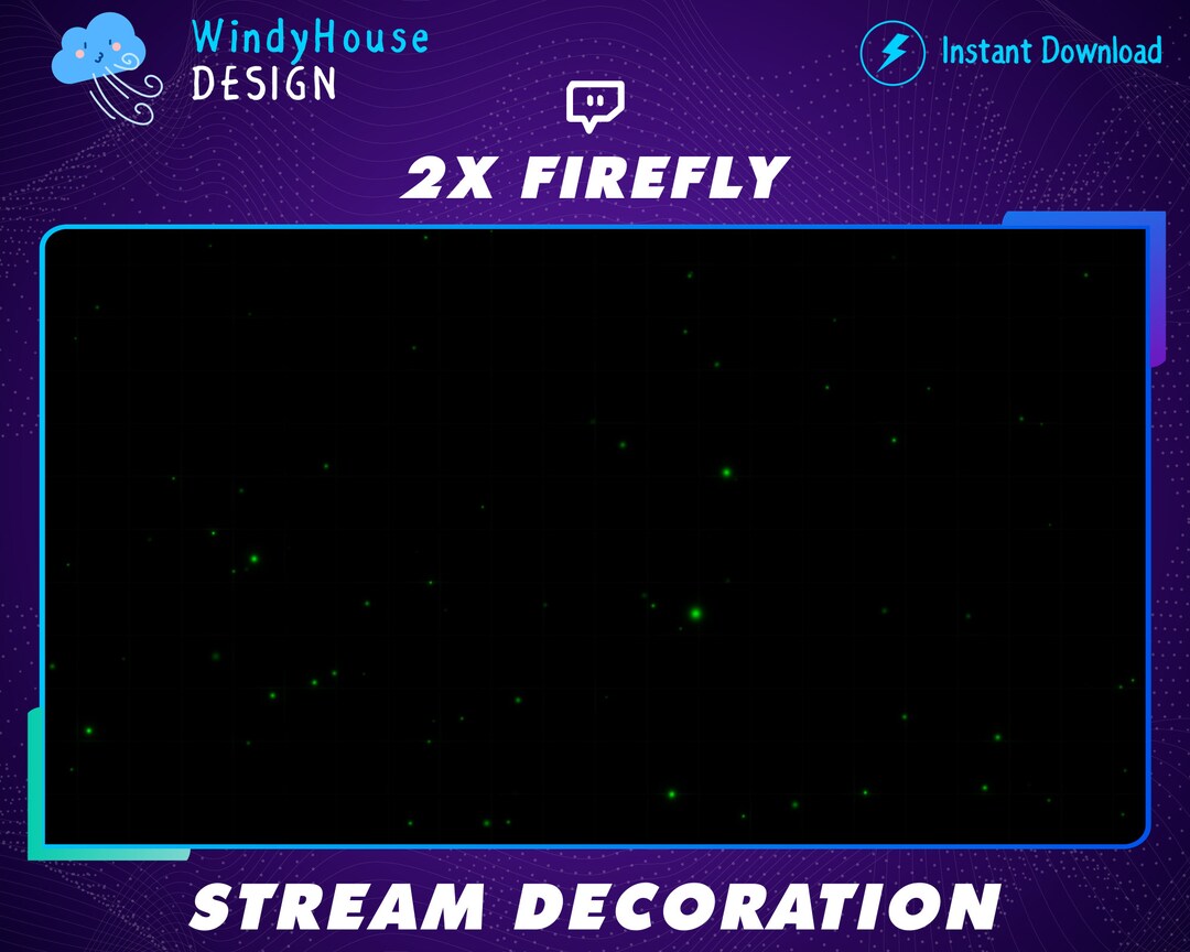 Animated Stream Decoration Firefly Looping 10s, Firefly Twitch Overlay ...