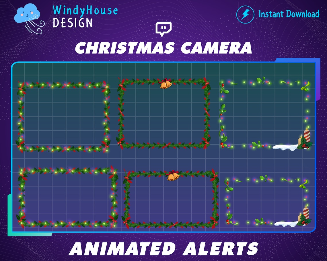 6x Animated Christmas Webcam Overlays Xmas Cute Facecam Cute - Etsy