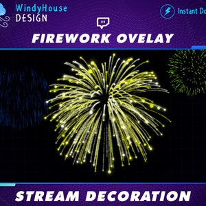 Animated Firework Twitch Overlay, Colorful Firework, Stream Decoration ...