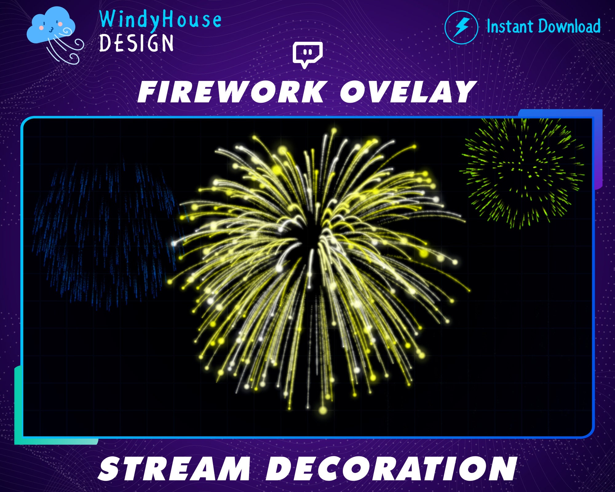 Animated Firework Twitch Overlay Colorful Firework Stream - Etsy