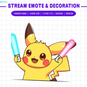 Animated Twitch Emote Pikachu Cheering, Cute Pokemon Stream Emote ...