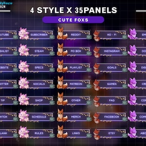 Animated Twitch Overlay Cute Fox Game Room, Animated Stream Package Lo ...