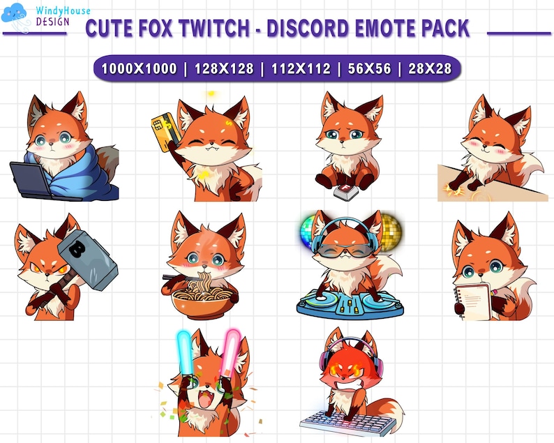 Animated Cute Fox Emote Pack for Twitch & Discord, Autumn Fall Stream ...