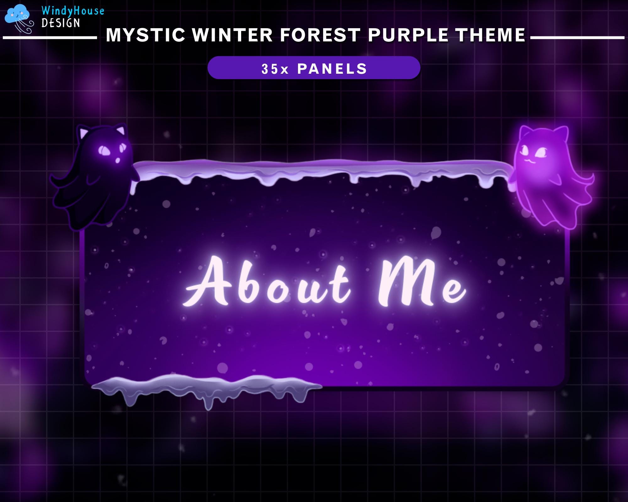 Animated Mystic Winter Forest Stream Package, Purple Witch Desk Twitch ...