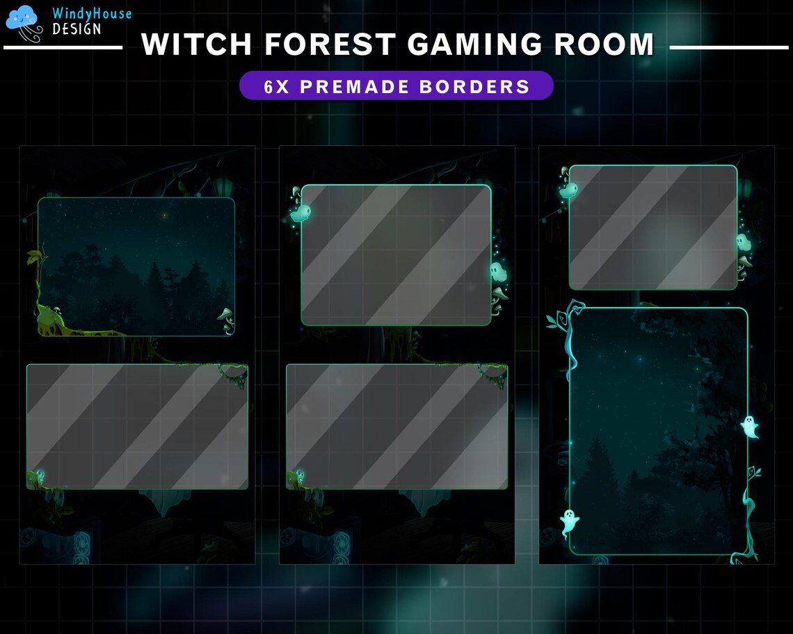 Animated Witch Forest Tiktok Stream Package, Ghost Gaming Room Stream ...