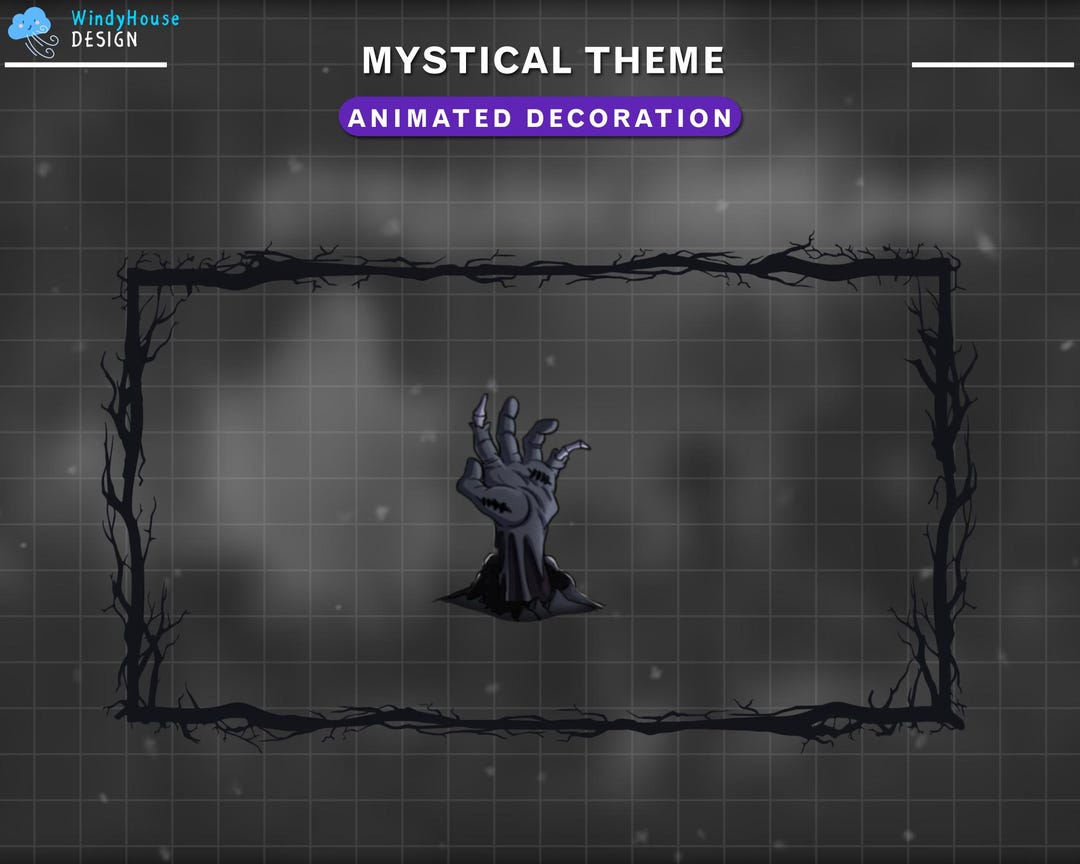 Animated Zombie Hand Decoration With Ghost Tree, Spooky Overlay With ...