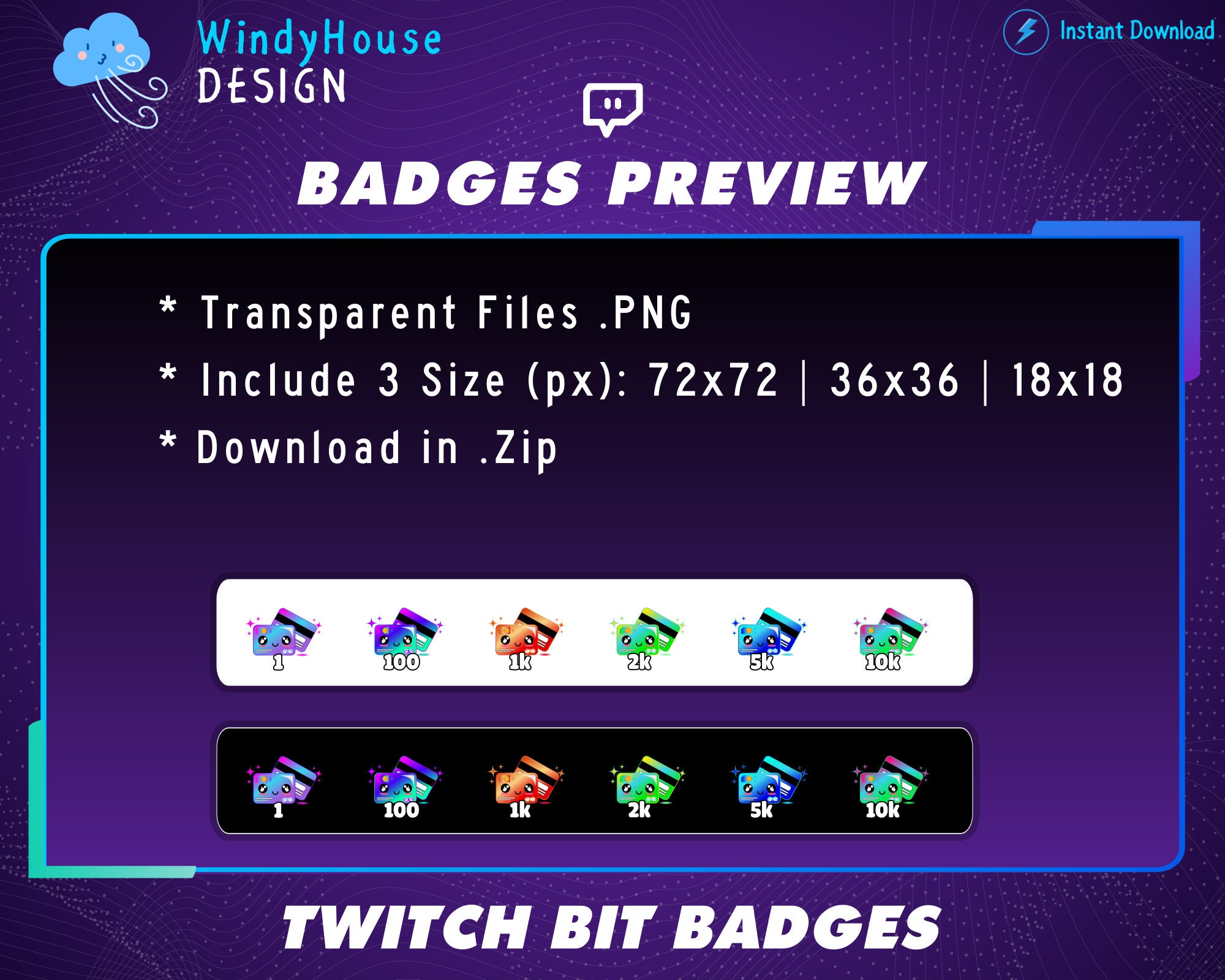 30x Bank Card Twitch Bit Badges / Complete Twitch Bit Badges - Etsy