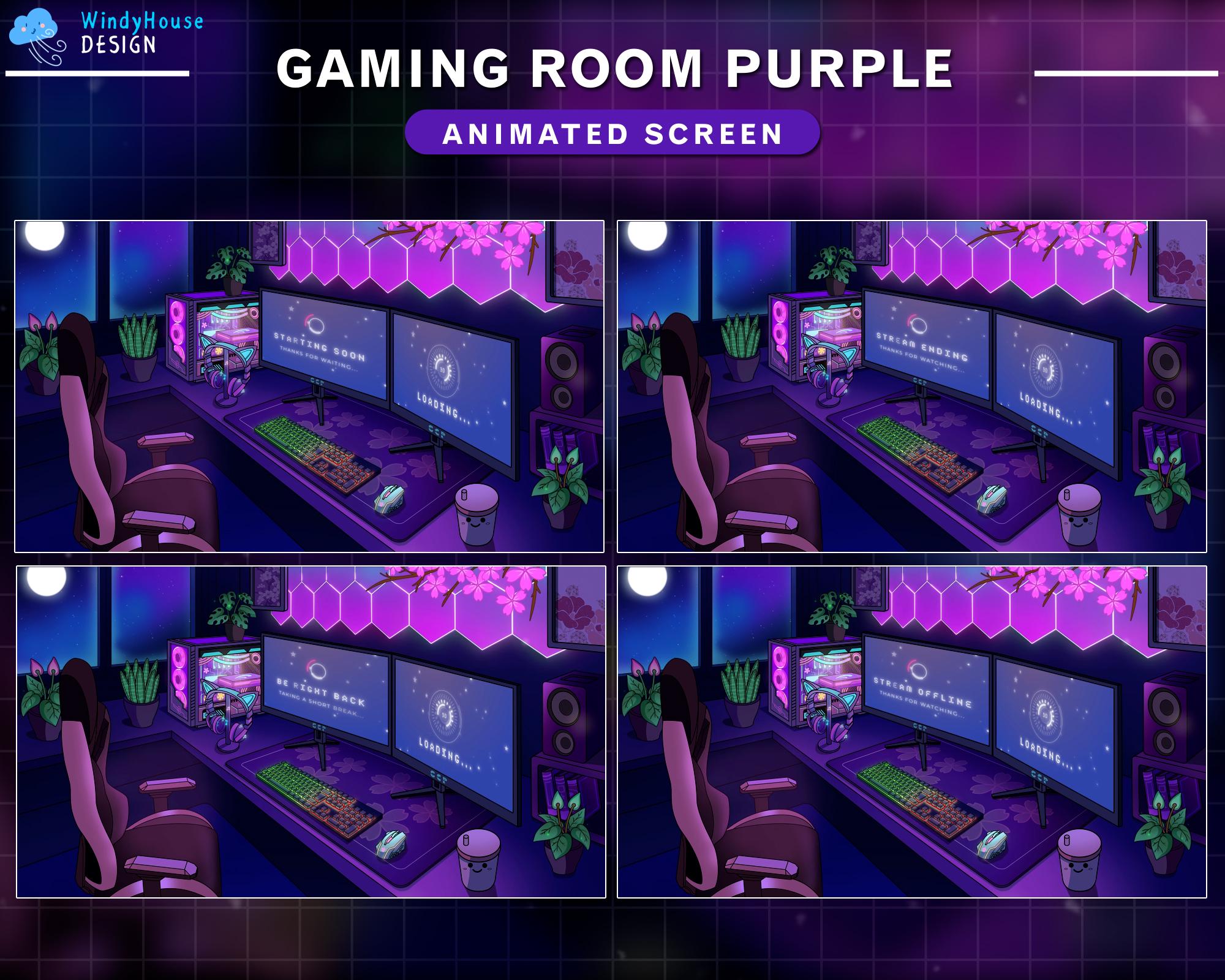 Animated Lo-fi Gaming Room Twitch Screens, Cozy PC Room Stream Screens ...