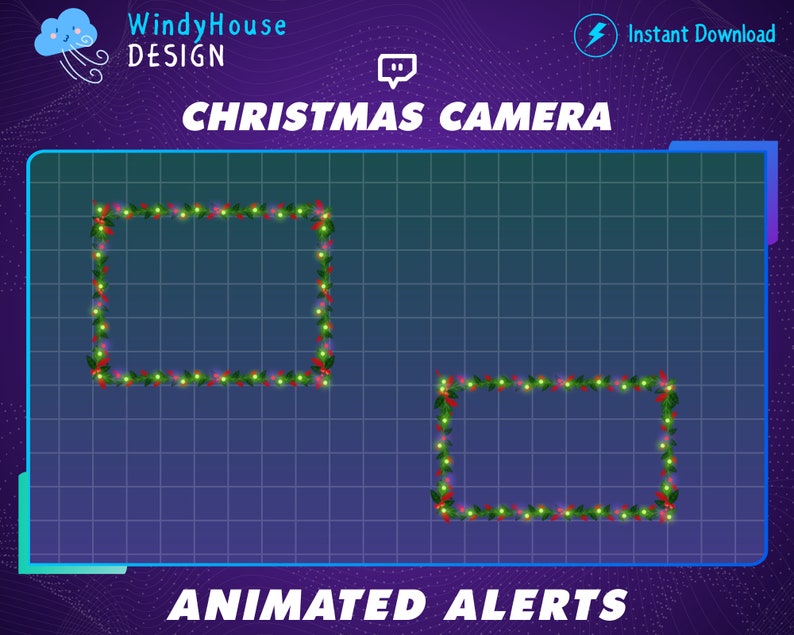 6x Animated Christmas Webcam Overlays, Xmas Cute Facecam, Cute Custom ...