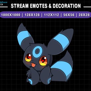 Animated Umbreon Happy Twitch Emote, Eevee Emotes, Cute Kawaii Pokemon ...