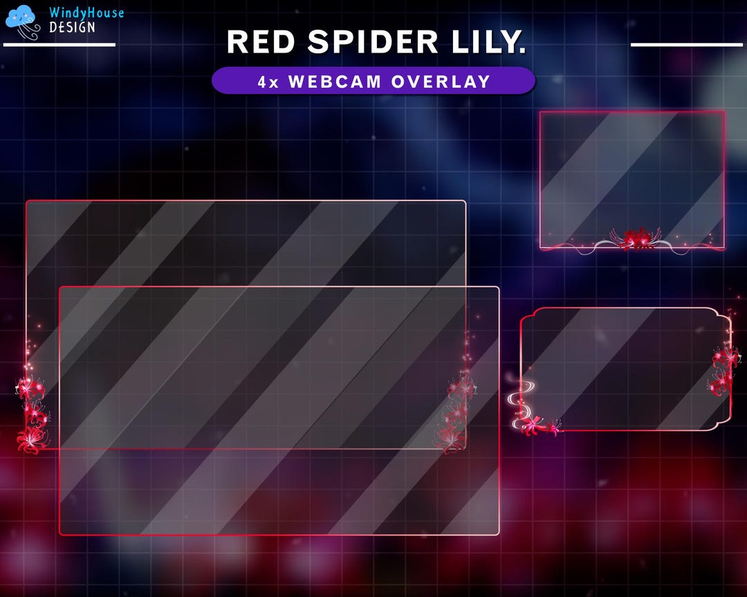 Animated Red Spider Lily Webcam Overlay, Demon Slayer Theme for Vtuber ...