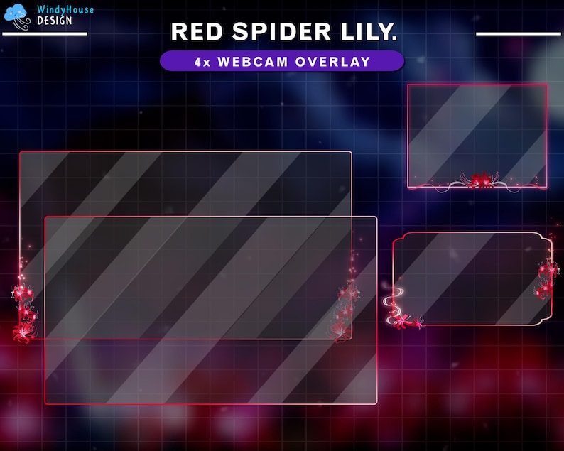 Animated Red Spider Lily Webcam Overlay, Demon Slayer Theme for Vtuber ...