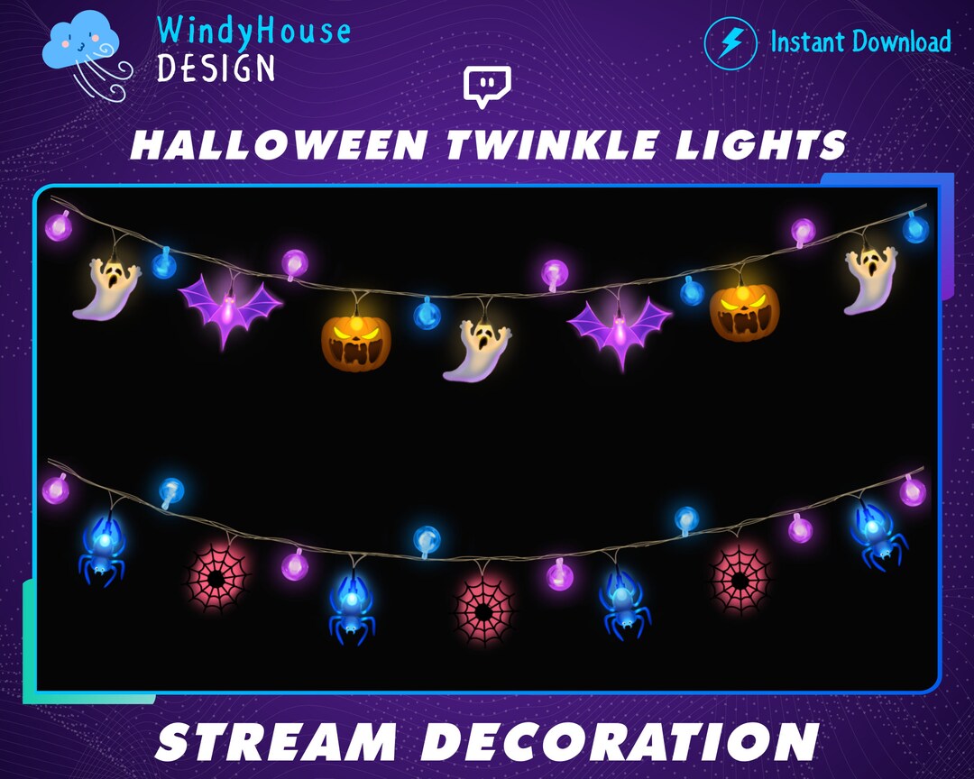 Halloween Twinkle Lights Twitch Stream Decoration, Ghosts, Pumpkins ...