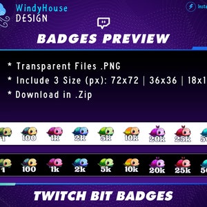 Full Set Cute Turtles Twitch Bit Badges / Complete Twitch Bit Badges ...