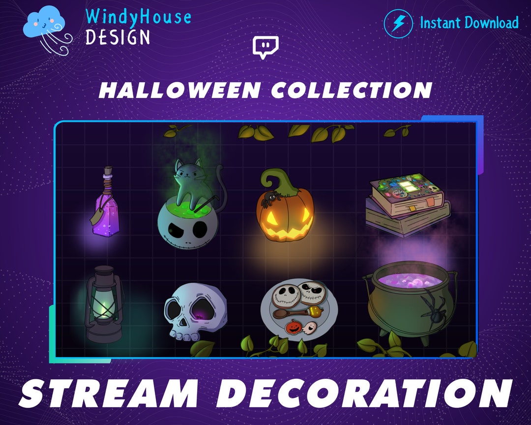 Animated Halloween Collection Stream Decoration, Witchy, Ghost ...
