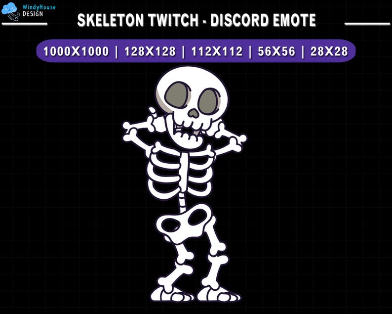 Animated Twitch Emote Skeleton Dancing, Halloween Discord Emotes, Cute ...