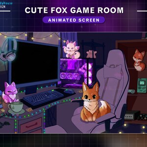 Animated Cute Fox Game Room Twitch Stream Screen ,lo-fi Room, Cozy Room ...