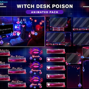 Animated Stream Package Witch Desk Poison, Halloween Desk Twitch ...