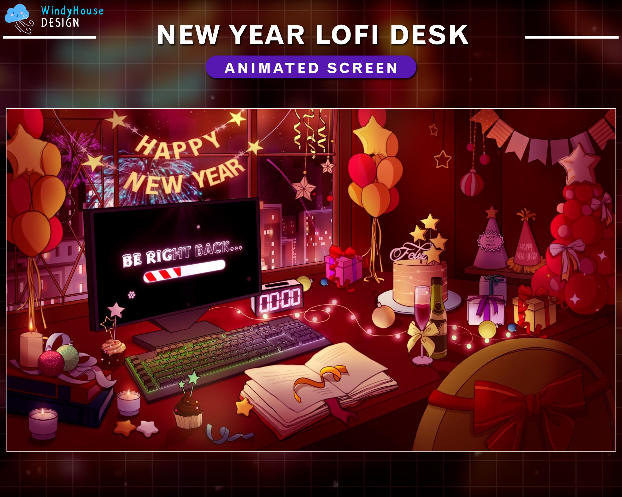 Animated New Year Stream Package, Firework Twitch Overlay, NYE Twitch ...