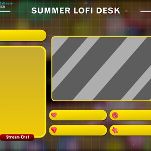 Animated Twitch Overlay Summer Desk, Animated Stream Package Cozy Lofi ...