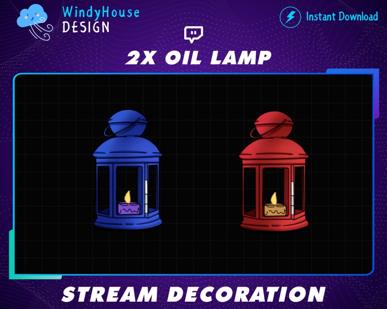 2x Animated Candle Lamps Stream Decoration, Lamp Aesthetic, Cozy ...