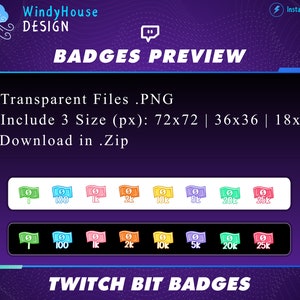 30x Moneys Twitch Bit Badges, Coin Twitch Bit Badges Set, Twitch Tier ...
