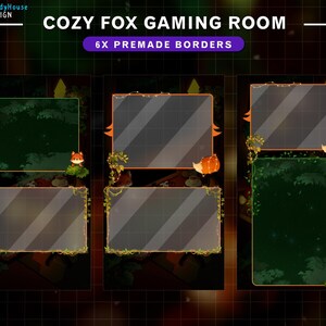 Cozy Fox Gaming Room Tiktok Stream Package, Animated Overlay Set With ...