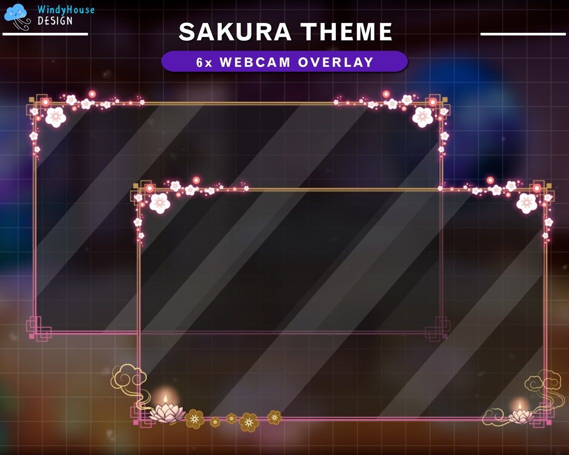 6x Animated Sakura Webcam Overlay With Japanese Theme - Etsy
