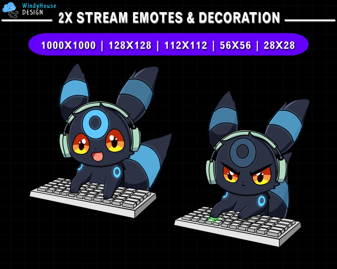 2x Animated Umbreon Working Twitch Emote, Eevee Emotes, Cute Kawaii ...