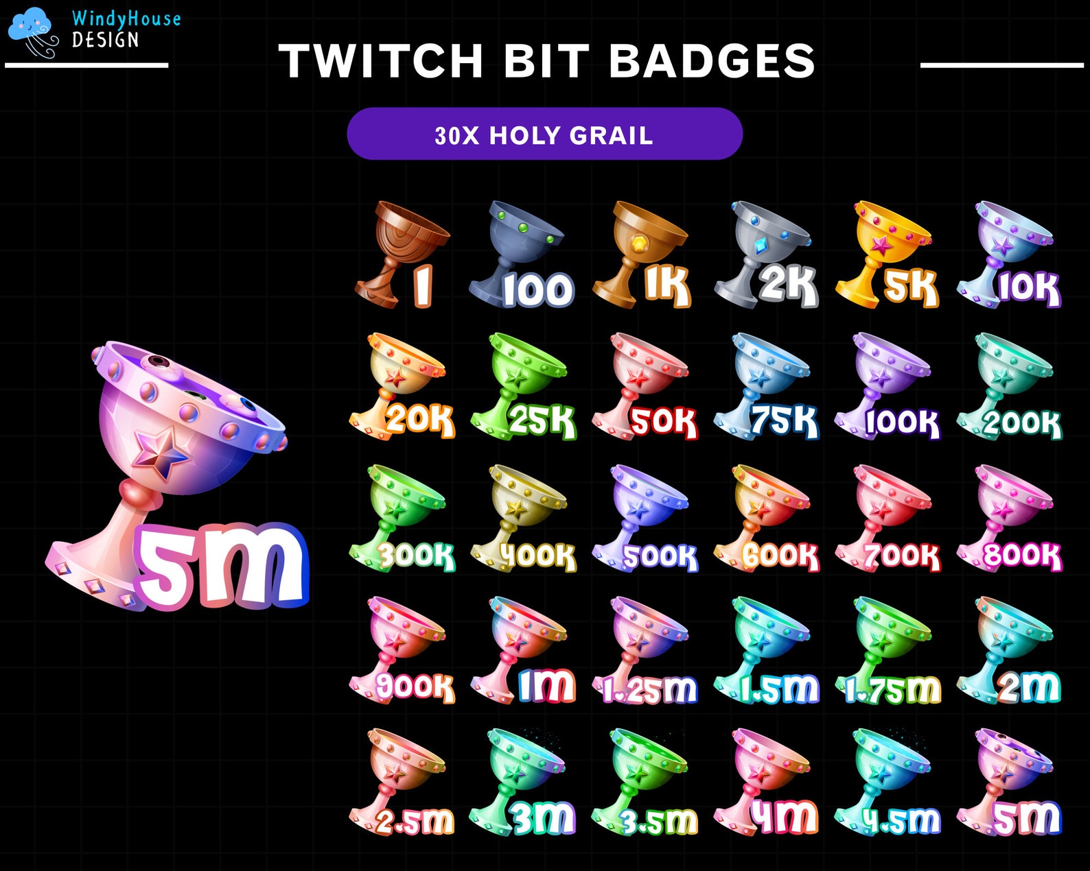 30x Holy Grail Twitch Bit Badges / Witchy Twitch Sub Badges / - Etsy