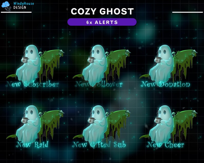 Animated Cozy Ghost Forest Gaming Room Twitch Stream Package, Halloween ...