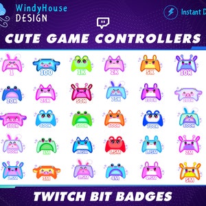 30x Cute Game Controller Twitch Bit Badges / Complete Twitch Bit Badges ...