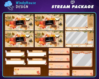 Autumn Pumpkin Spice Stream Overlay Package OBS Twitch - Etsy