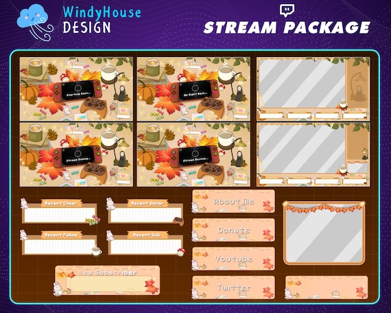 Animated Autumn Cozy Twitch Stream Package Retro Lofi - Etsy