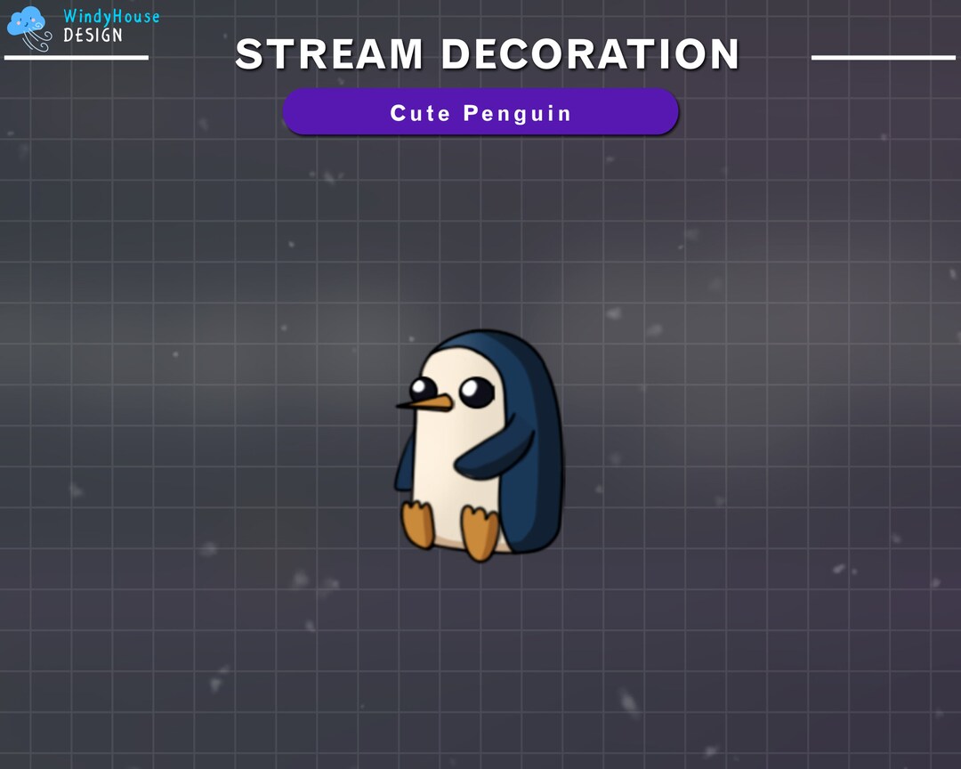 Animated Cute Penguin Stream Decoration, Penguin Twitch, Animals Stream ...