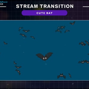 Cute Bats Stream Transition, Bats Swarm Twitch Transition, Halloween ...