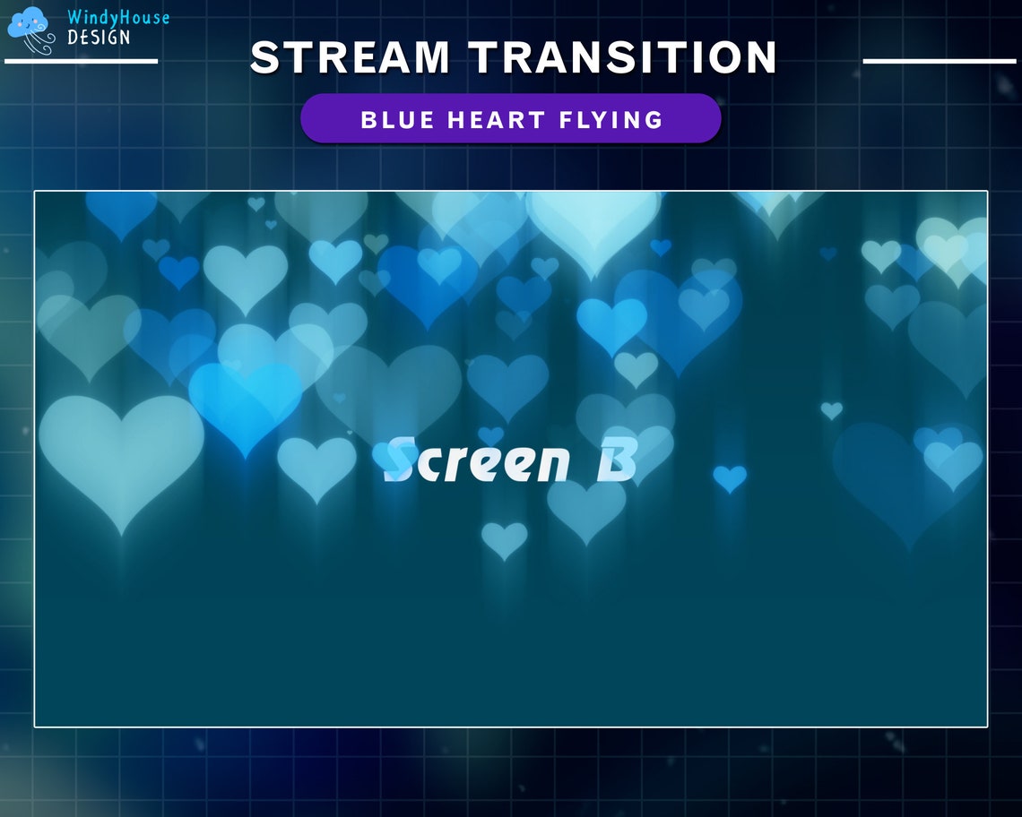 Blue Hearts Flying Animated Stream Transition, Valentine's Day Twitch ...
