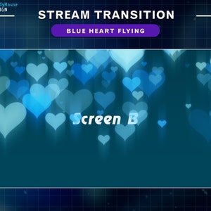 Blue Hearts Flying Animated Stream Transition, Valentine's Day Twitch ...