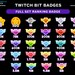 Full Set Rank Twitch Bit Badges, Ranking Twitch Bit Badges Set, Crowns ...