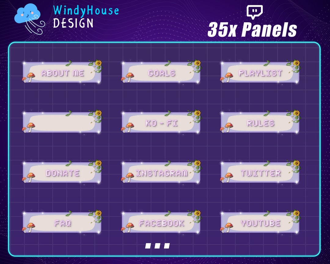 Mushroom Stream Panels, Daisy Flower Panels for Streamer, Discord - Etsy