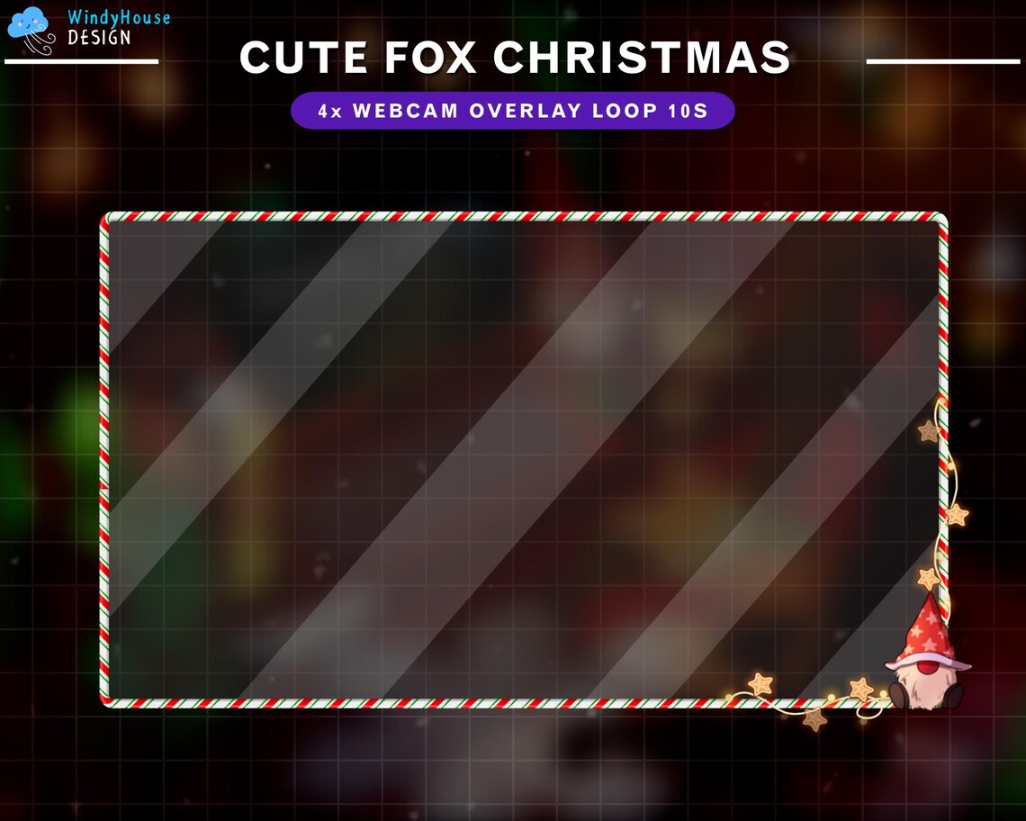 4x Animated Christmas Webcam Overlay, Webcam Border for Winter - Etsy
