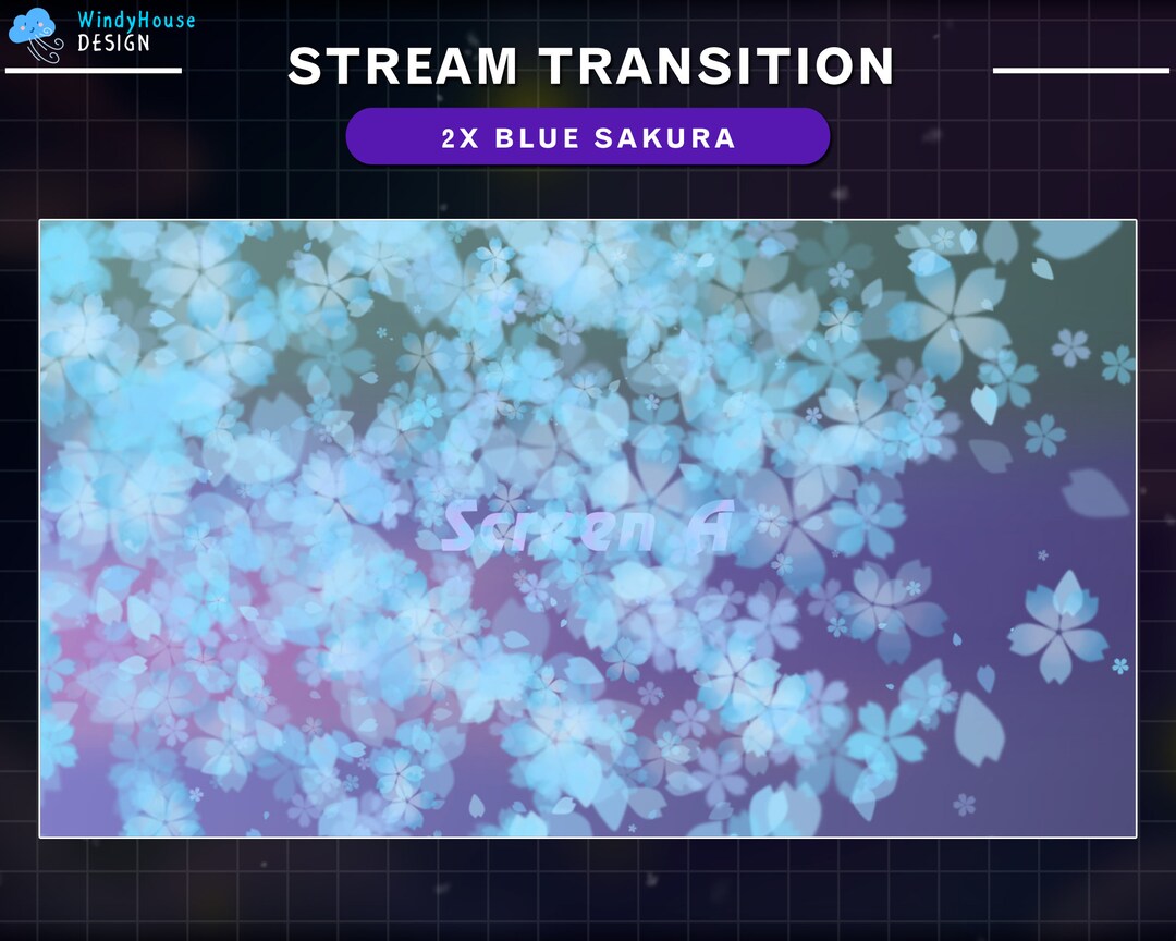 2x Blue Sakura Petals Stream Transition, Cherry Blossom Transition, Sakura Explode, Twitch OBS ...