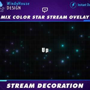 3x Animated Stream Decoration Star Floating Overlay, Star Falling Down ...