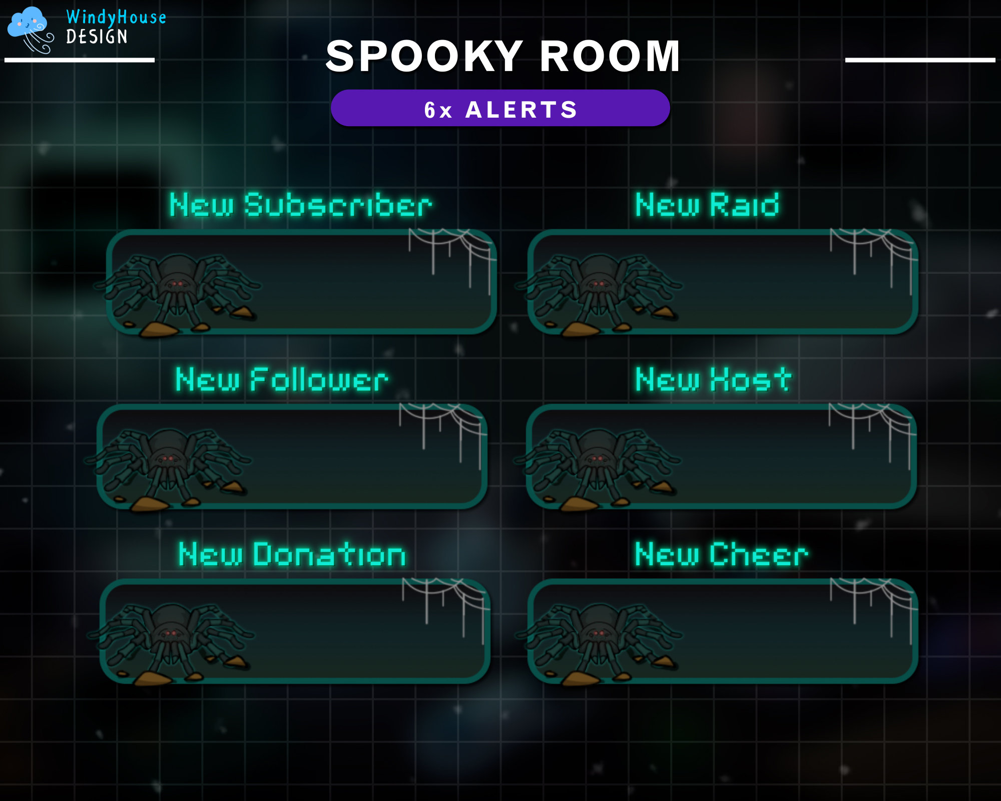 Animated Twitch Overlays Spooky Room, Halloween Room Stream Overlays ...