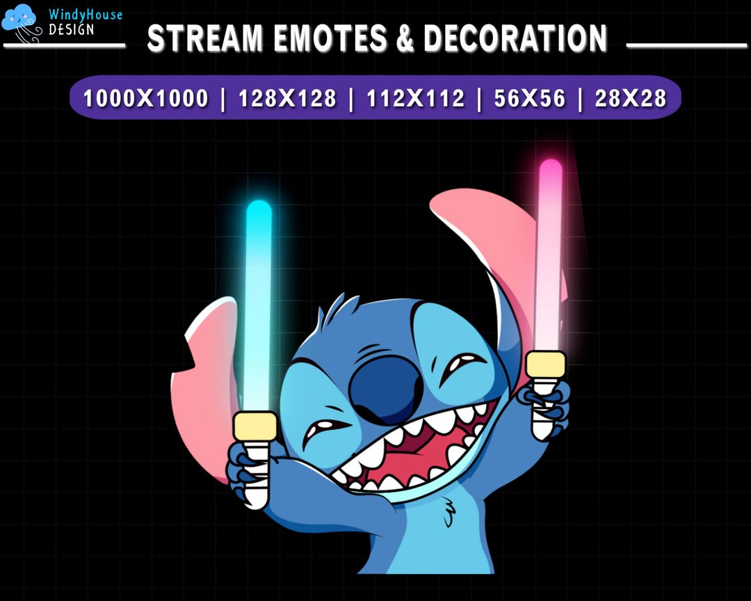 Animated Stitch Cheering Twitch Emote, Cute Stitch Stream Emote ...