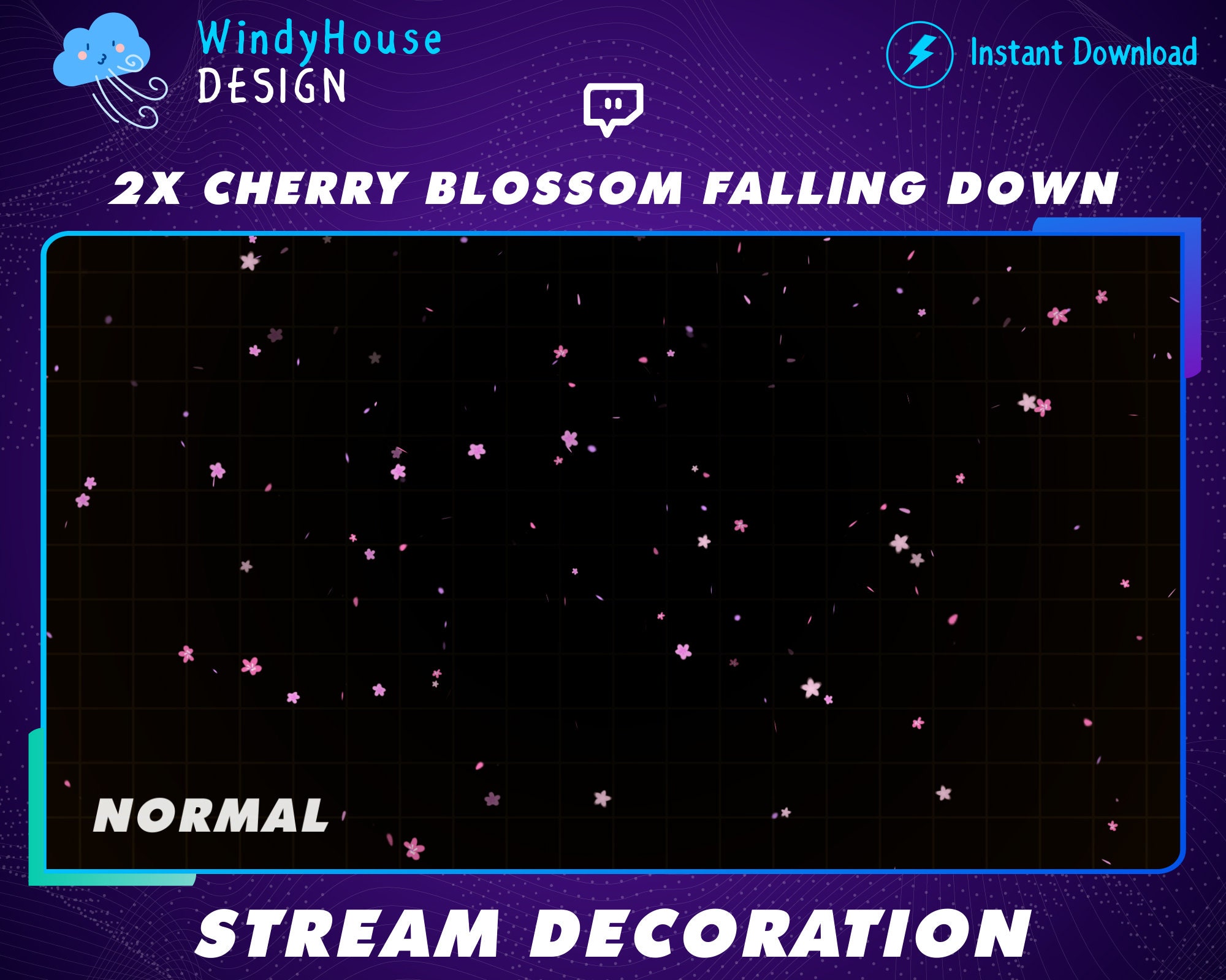 2x Animated Stream Decoration Sakura Petals Falling Cherry - Etsy