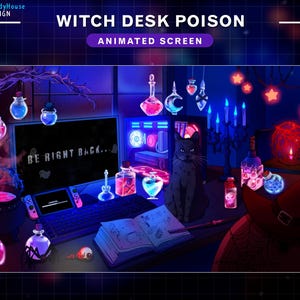 Animated Stream Package Witch Desk Poison, Halloween Desk Twitch ...